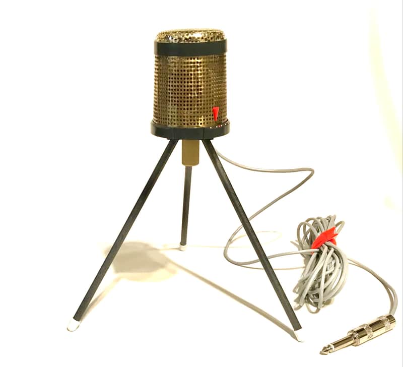 Vintage 1960’s Telefunken D-77 Gold Desk Microphone w/ Stand. | Reverb