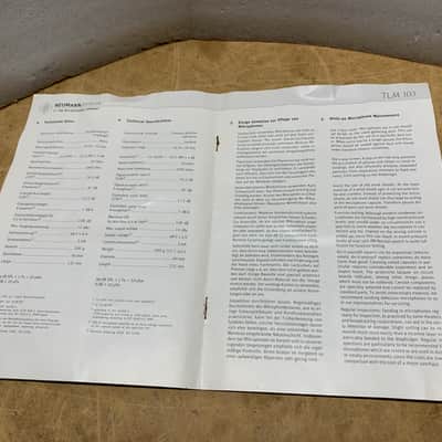 NEUMANN TLM103 MICROPHONE MANUAL/ TECHNICAL BOOKLET- MAKE | Reverb