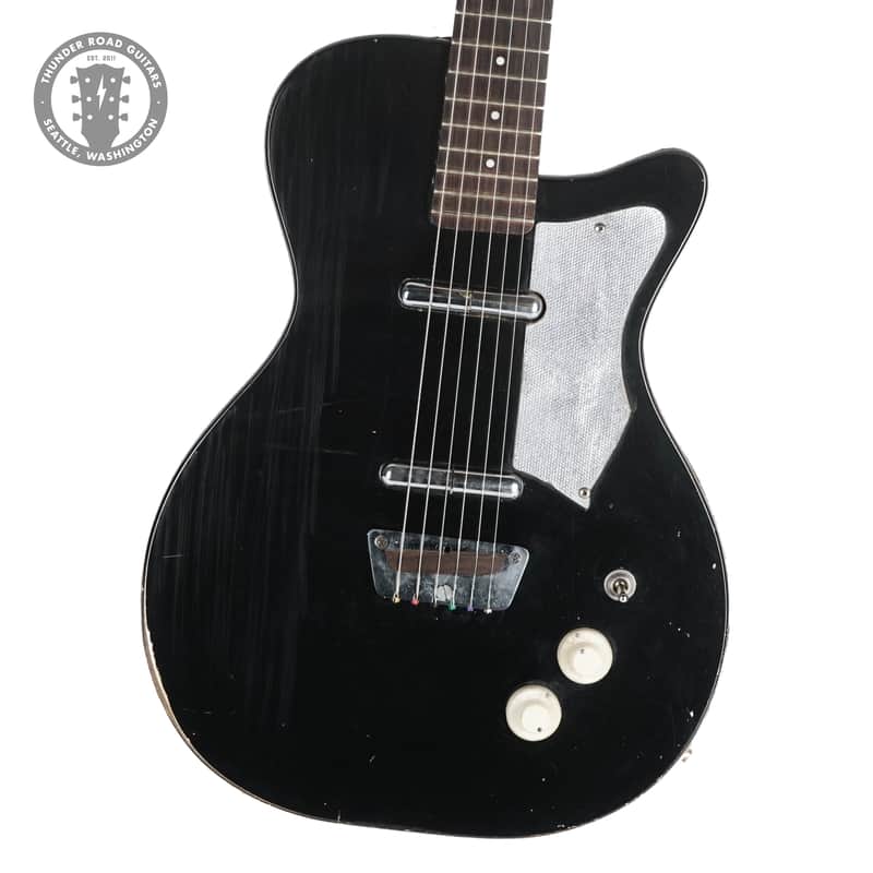 1958 Silvertone U2 Black w/ Silver Sparkle Binding | Reverb