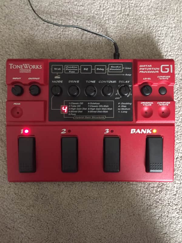 Korg Toneworks G1 Guitar Distortion Processor 1990s Red | Reverb