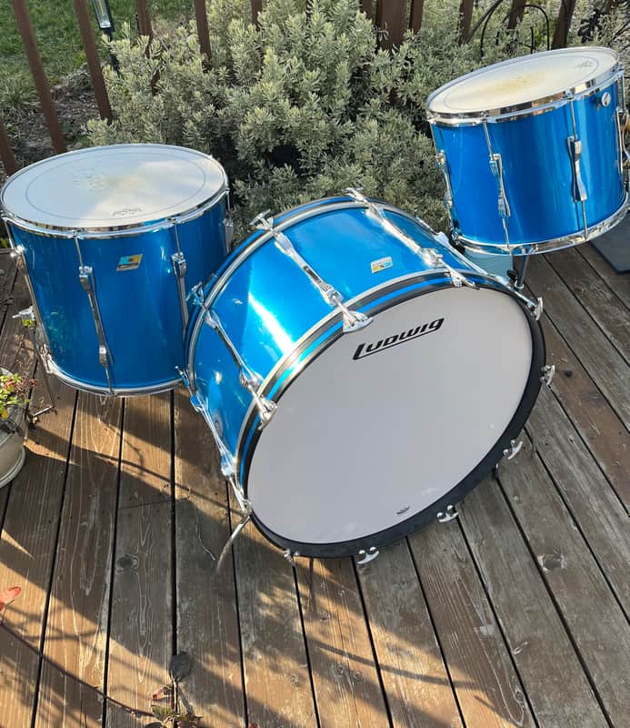 Ludwig Mach 4 1970s - Blue silk 28,15,20 | Reverb