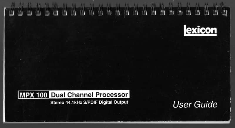 Lexicon MPX100 USER GUIDE 1998 | Reverb