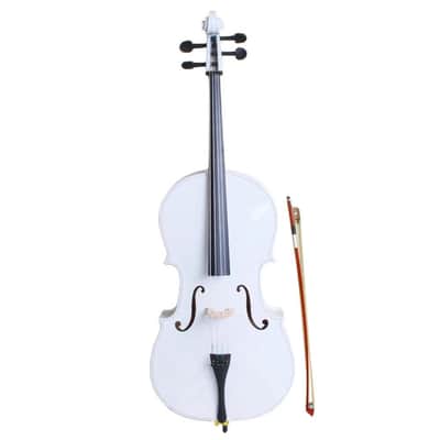 New 4/4 Size Top Professional Basswood White Cello +Bag+ Bow+ | Reverb
