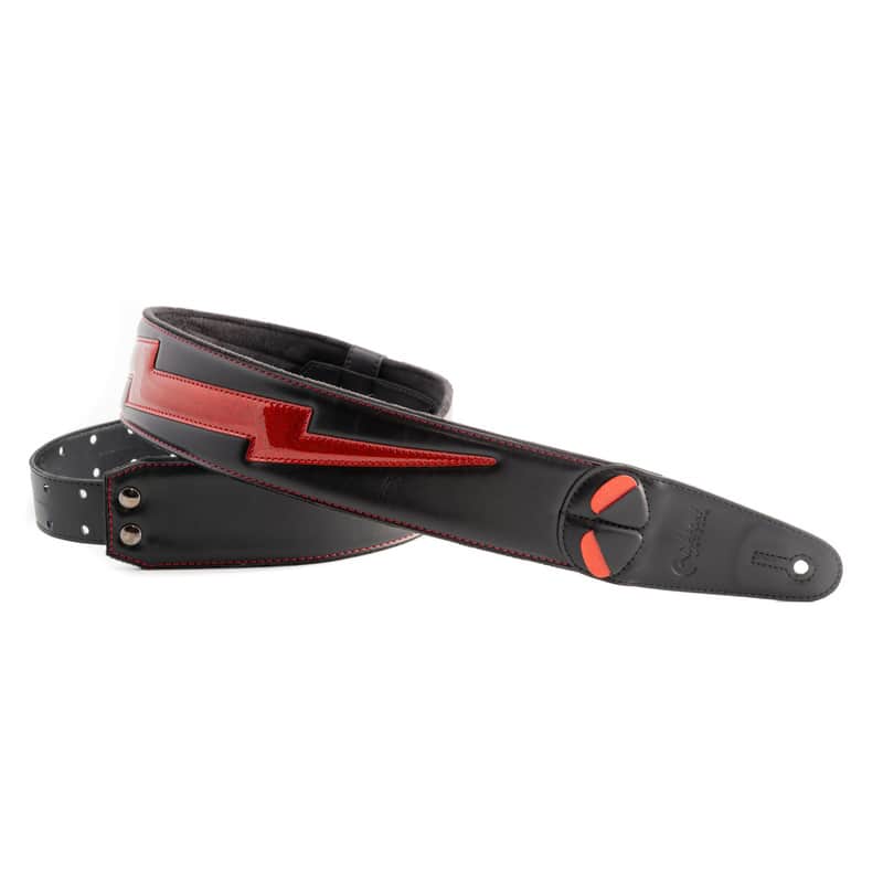 RightOn! Steady Mojo Bolt II Red Glitter Guitar Strap | Reverb