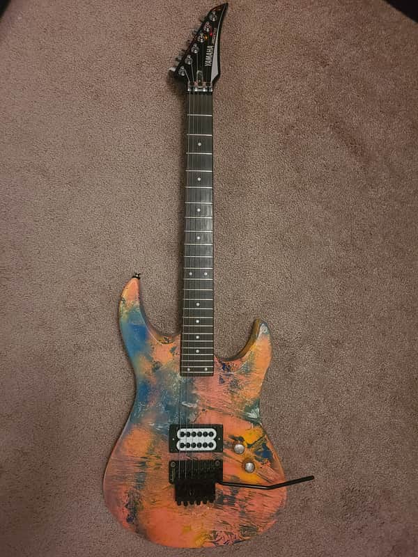 Yamaha RGX 110 custom paint SH-8B invader | Reverb