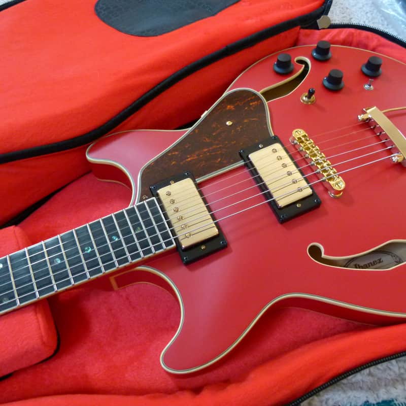 As-New Ibanez AMH90, Cherry Red Flat | Reverb