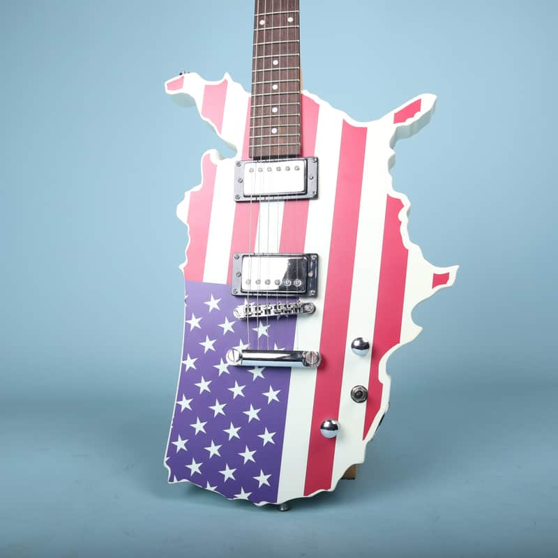 Glen Burton USA Map Electric Guitar American Flag Graphic | Reverb