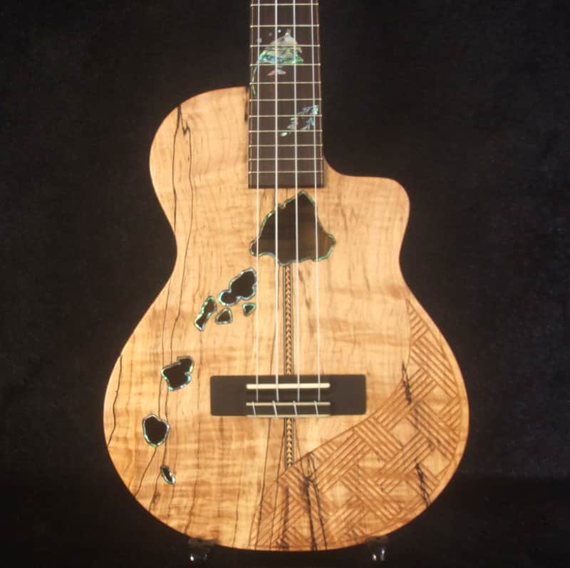 Handmade Tenor Ukulele, Solid Curly Spalted Maple, Zebra | Reverb
