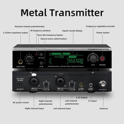 UHF Wireless in Ear Monitor System - Dual Channel Stereo IEM | Reverb