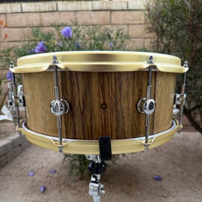 Sugar Percussion 14x6 Black Limba Snare with Brass SoundArc | Reverb