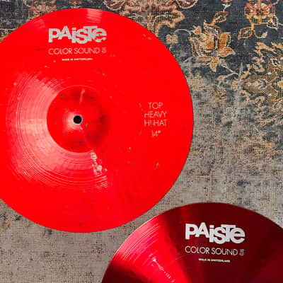Original Paiste RED COLORSOUND 5 Heavy Hihats 14” 948 1052 g | Reverb