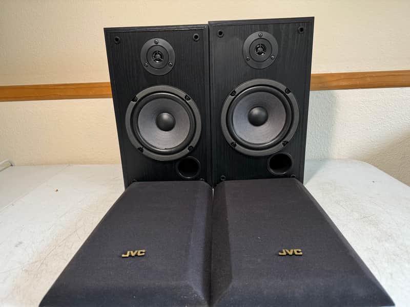 JVC SP-V55 Bookshelf Speakers HiFi Stereo Home Audio Front | Reverb