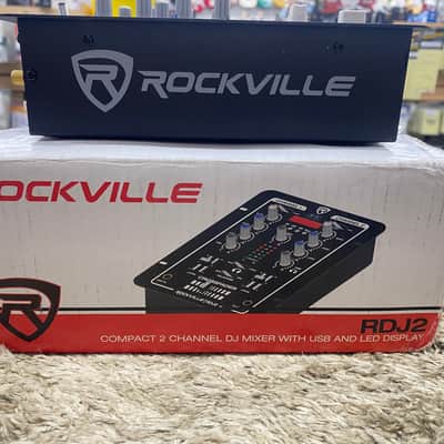 Rockville RDJ2 2 Channel DJ Mixer with USB, Cue Monitor, | Reverb