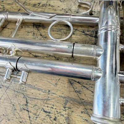 Vintage Bach Stradivarius Model 37 Silver Bb Trumpet with | Reverb