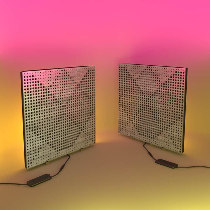WILDS RGB Acoustic Panels | 2-Pack LED Desktop Sound Panels | Reverb