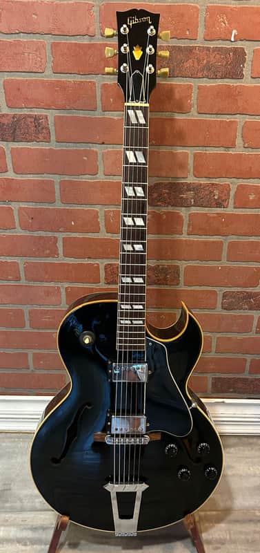 1990 GIBSON ES-175D Hollow Body Electric Guitar - Rare Ebony | Reverb