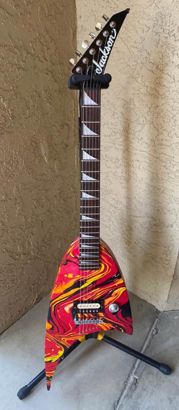 Jackson Randy Rhoads Roswell Flying V 2022 - Red swirl | Reverb
