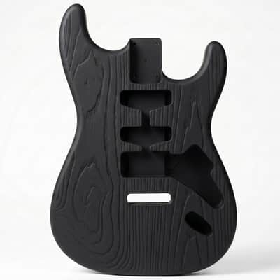 Stratocaster Guitar Body, Plasti di Matte Black,Stained Ash | Reverb