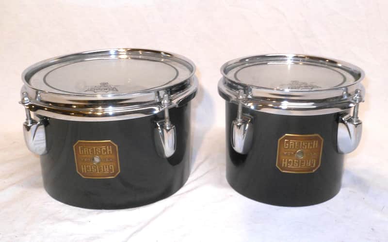 Vintage 1975 Gretsch 6" & 8" Black Nitron Concert Toms | Reverb Canada