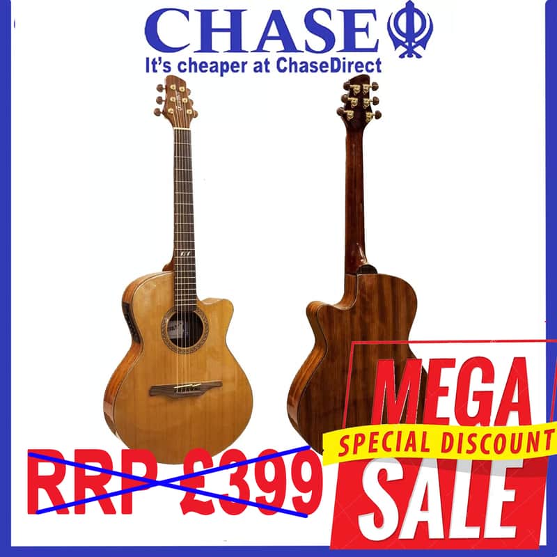 Guvnor GA705CE Electro Acoustic Guitar Folk Style Cutaway | Reverb