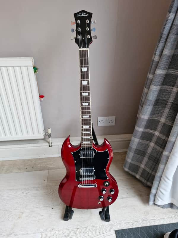 East Coast SG Style Guitar - Cherry Red With Gator Hard Case | Reverb