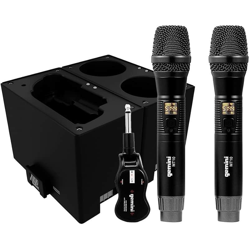 Gemini UHF Dual Wireless Microphone System With Charging | Reverb