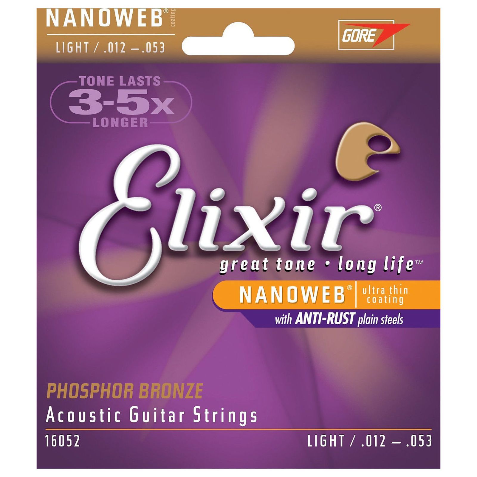 Elixir 11052 Nanoweb 80/20 Bronze Acoustic Guitar Strings - | Reverb