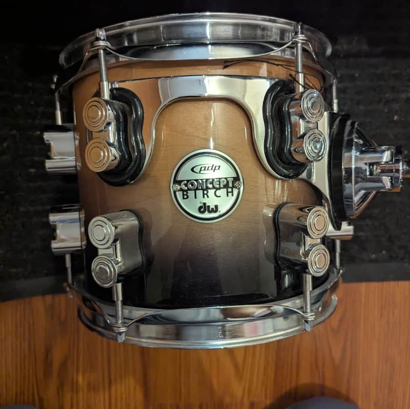 PDP Concept Birch Candy Black Fade Laquer 8" Tom | Reverb