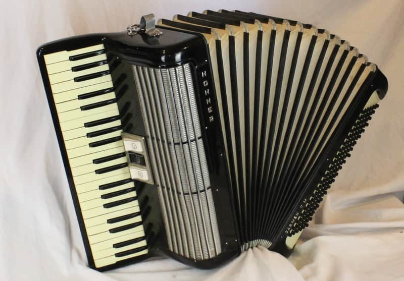 7953 - Black Hohner Carmen II M Piano Accordion LM 41 120 | Reverb