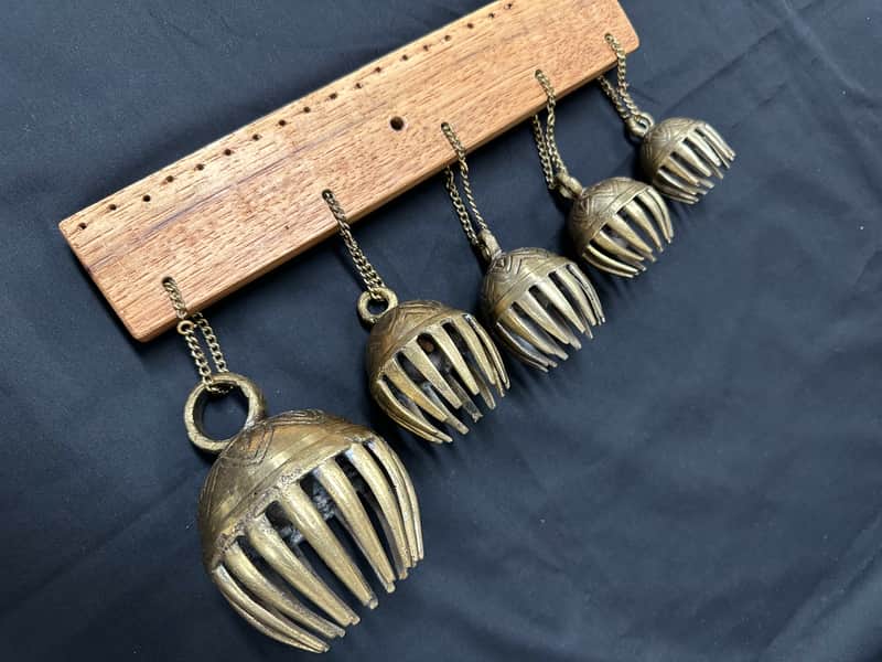 Dobani 5-Piece Elephant Bells on Rack, Solid Brass, Graduated | Reverb