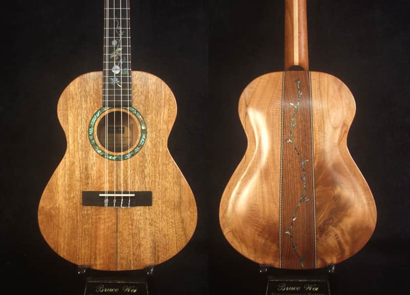 Handcrafted 5 String ArchBack Baritone Ukulele, Solid Mango, | Reverb