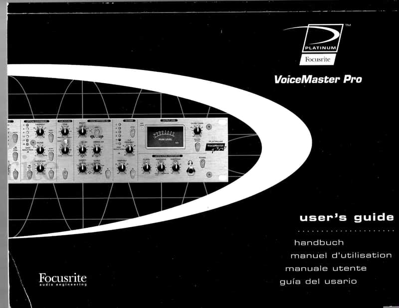 Focusrite VOICEMASTER PRO USER MANUAL 2003 | Reverb