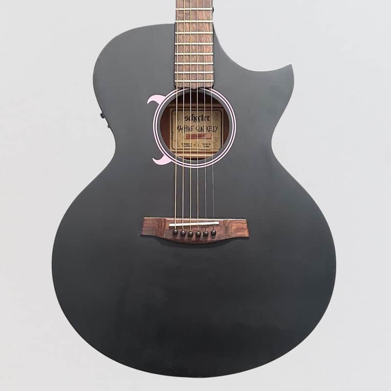 Schecter Machine Gun Kelly Electric Acoustic Guitar - Black | Reverb