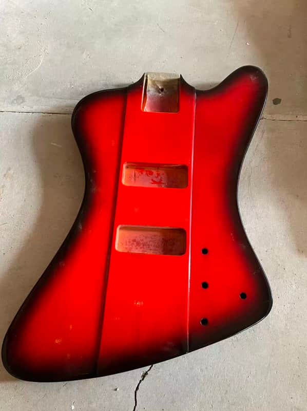 Red Burst Firebird Style Bass Guitar Body | Reverb