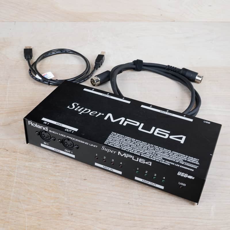Roland MPU-64 USB MIDI Interface 1998 Black w/ USB Cable, | Reverb