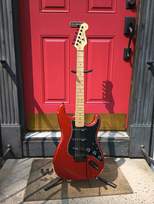 Custom Rebuilt Squier Stratocaster DiMarzio Hot Rail, Brass | Reverb