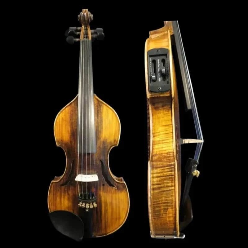 Solid wood Baroque style brown 5 strings electric violin 4/4 | Reverb