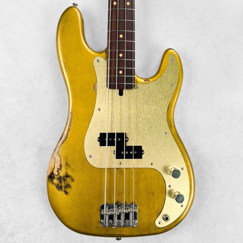 Olinto by La Bella 4-String P Bass 2024 - Carbo Gold Relic | Reverb