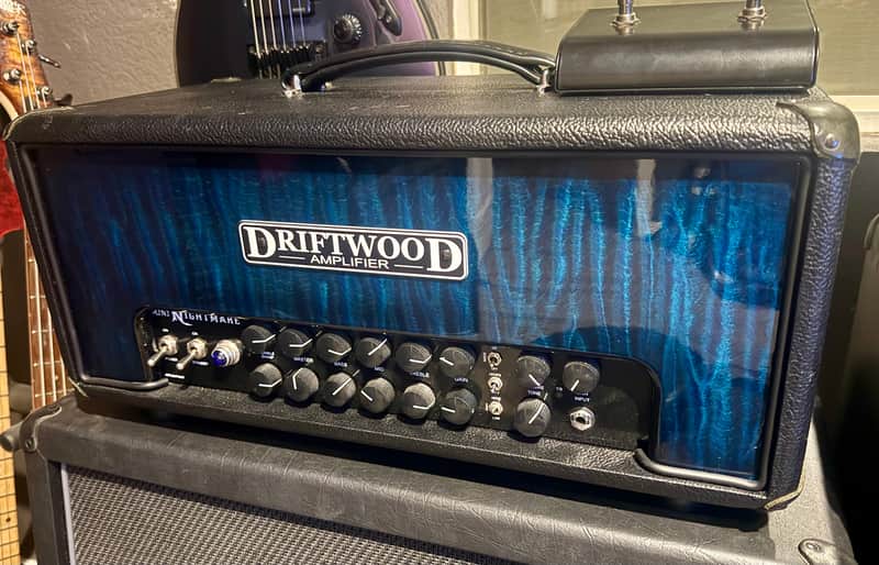 Driftwood Mini Nightmare - Blue Flamed Maple Faceplate | Reverb