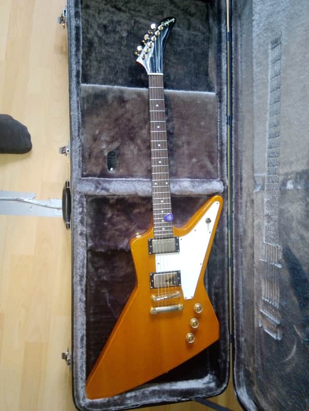 Epiphone '58 Korina Explorer with Epiphone case | Reverb