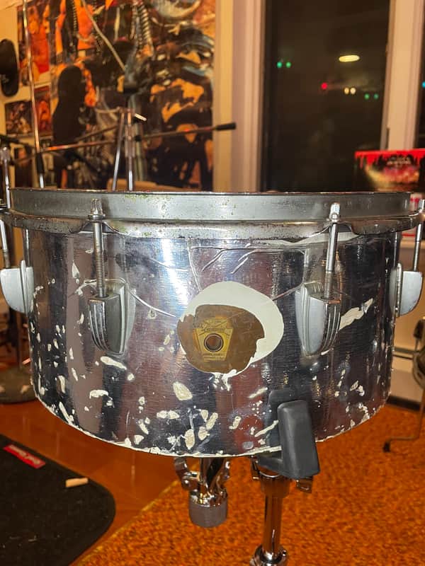 Ludwig 14" Brass Timbale 1960s Keystone Badge Chrome Wrap | Reverb