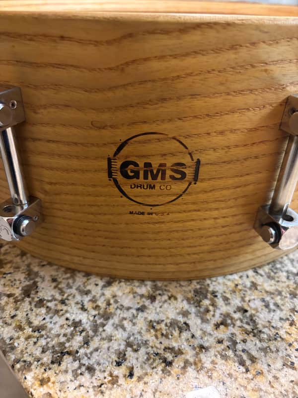 GMS Solid ash snare drum Mid-90’s - Natural, Burnt in Logo | Reverb