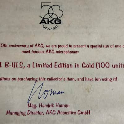 AKG C 414 B-ULS Condenser Mic 1997 GOLD #34 Limited Edition | Reverb