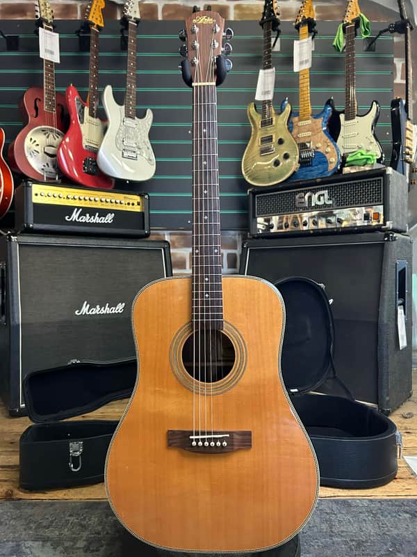 Aria 515 Natural Gloss Dreadnought Acoustic Guitar | Reverb