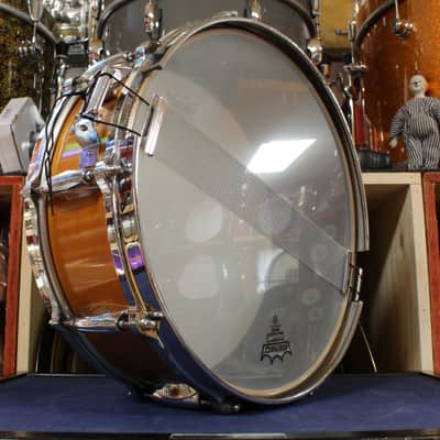 1970s Gretsch 5x14 Stop Sign Badge Snare Drum in Natural High | Reverb