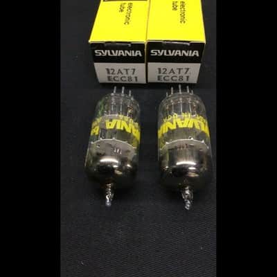 MATCHED NOS PAIR SYLVANIA 12AT7 ECC81 Black Plate O Getter | Reverb