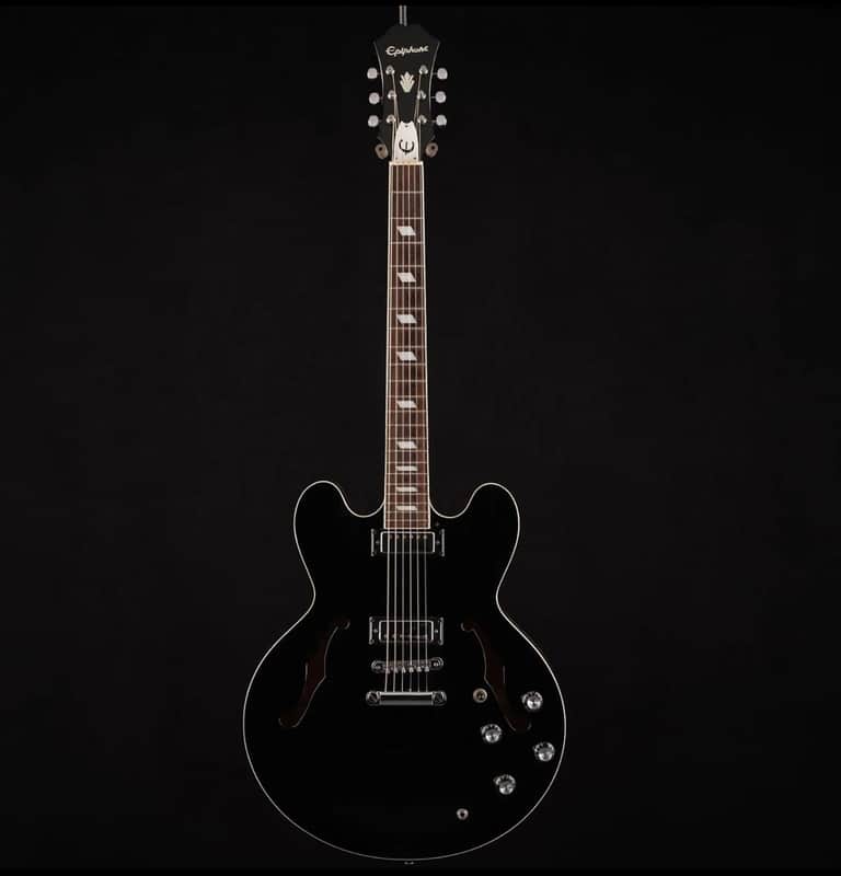 Epiphone Riviera 2001 - RARE COLOR - Ebony (Black) - Upgraded | Reverb