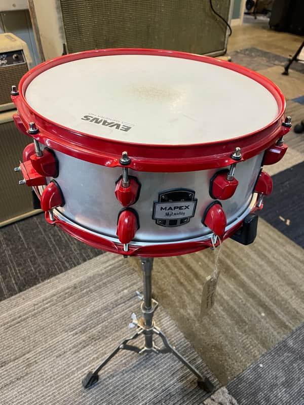 Mapex Mydentity 10 lug snare Red Silver 14x6 | Reverb