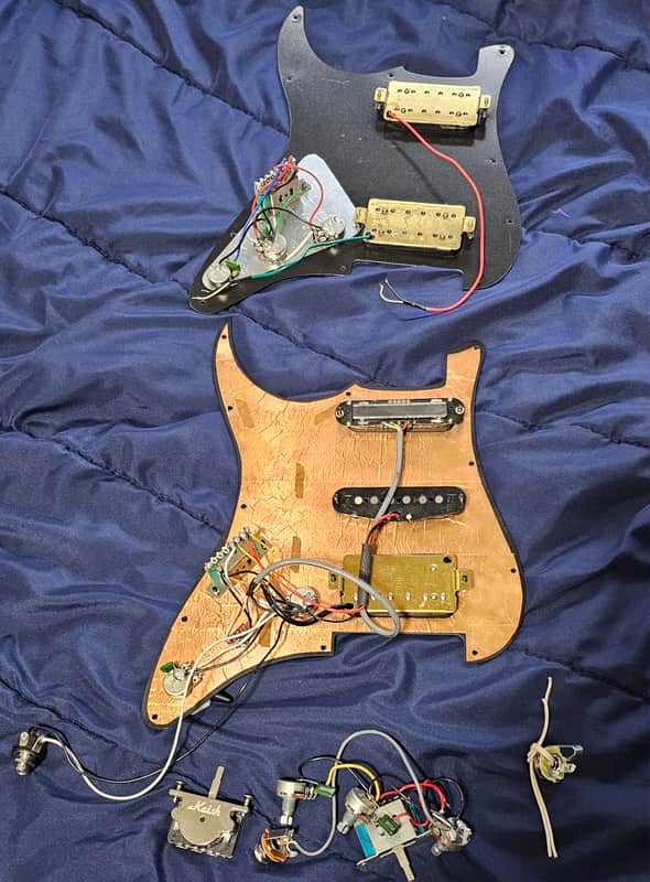 Loaded Pickguards 2pcs.: Squier Standard Double Fat Strat | Reverb