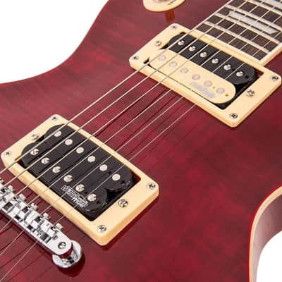 Vintage V100T ReIssued Electric Guitar ~ Flamed Trans Wine | Reverb